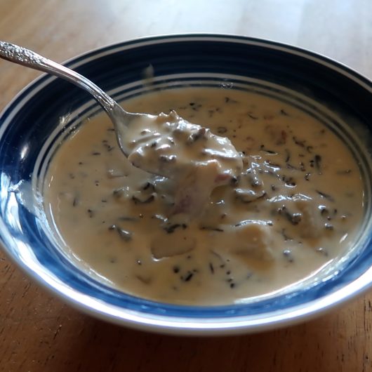 Cheesy Bacon Wild Rice Soup - A Farmish Kind of Life